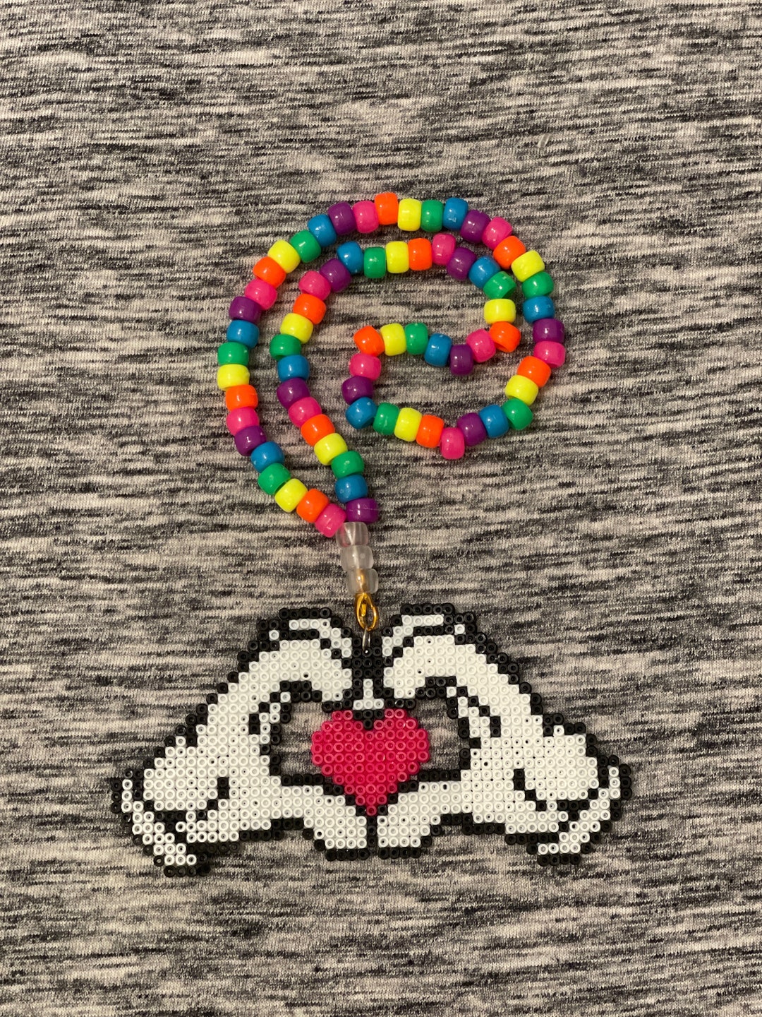PLUR Hands Mini Kandi Necklace for Festivals Rave Party Custom Costume ...