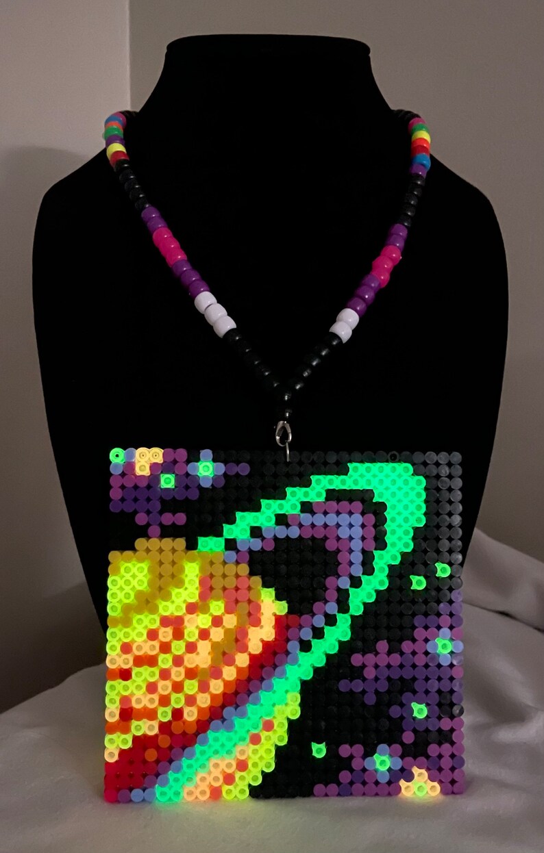 Planet in Space Glow in the Dark Kandi Necklace for Festivals and Rave ...