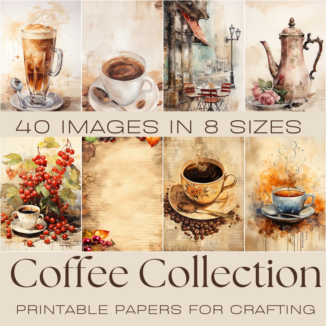 COFFEE COLLECTION | Journaling Papers, Digital Paper, Printable Junk ...