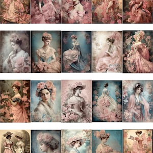 PRETTY in PINK Set 2 | Journaling Papers, ATC Cards, Printable ...