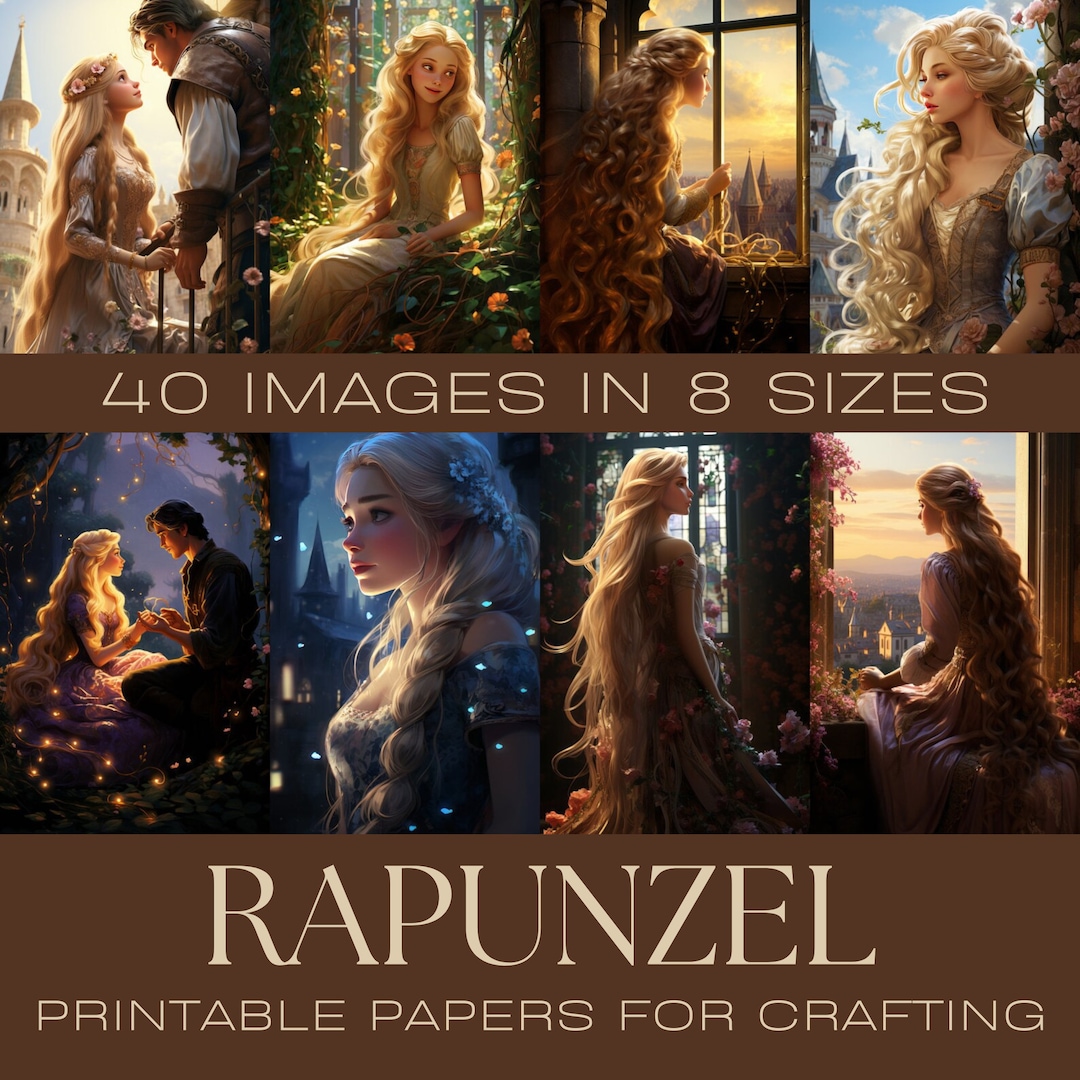 RAPUNZEL | Journaling Papers, ATC Card, Digital Paper, Printable ...