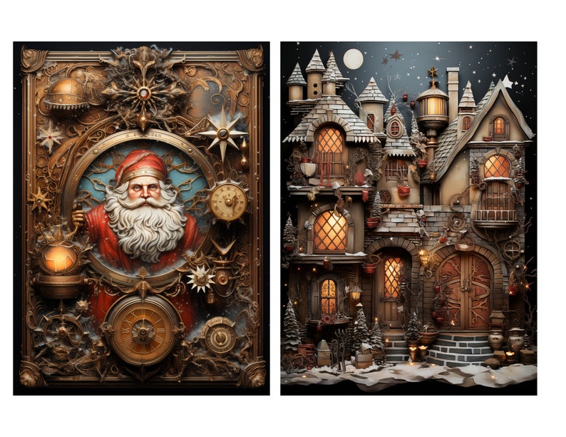 3D Christmas Card Making Papers | Printable Ephemera (digital Download ...