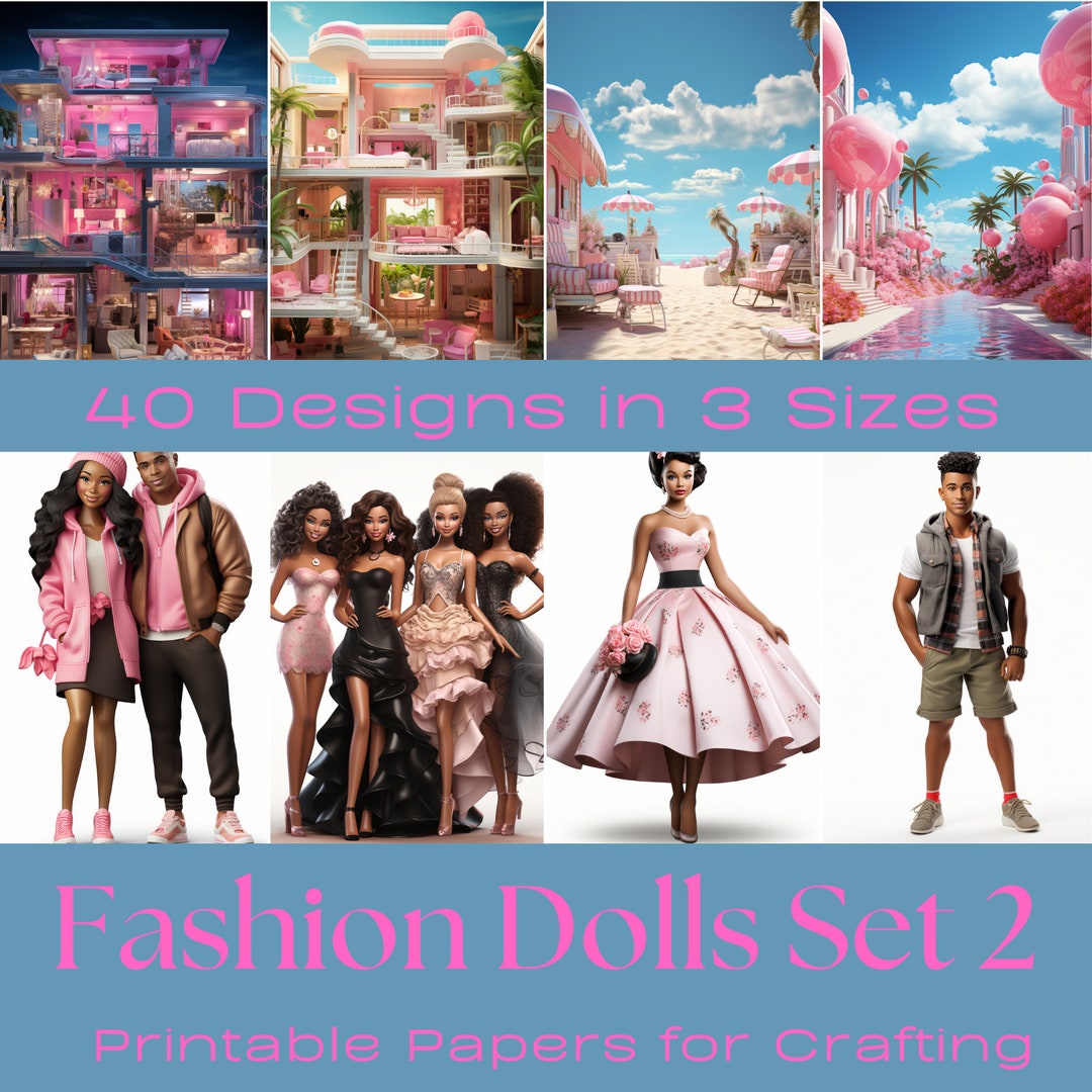 FASHION DOLLS SET 2 | Fussy Cut Dolls, Stickers, Digital Paper ...