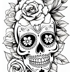 DAY of the DEAD COLORING Sheets | 20 Different Designs, Halloween ...