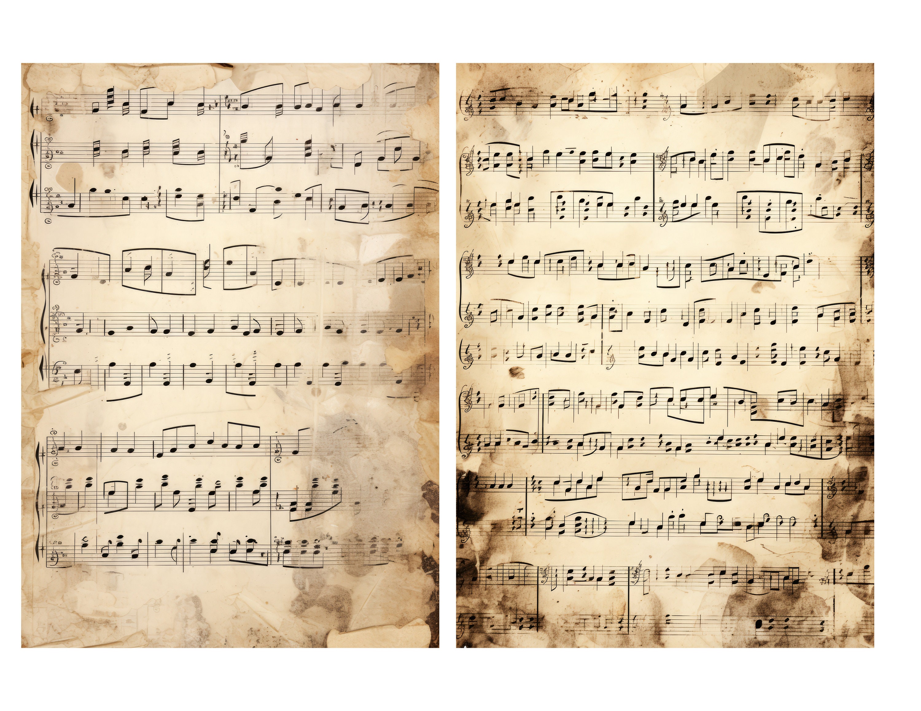 Old Music Sheet Ephemera | Printable Crafting Papers (digital Download ...
