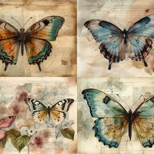 BUTTERFLY EPHEMERA | Journaling Papers, Digital Paper, Printable ...