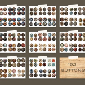 Vintage Buttons Digital Collage | Scrapbooking Ephemera (digital ...