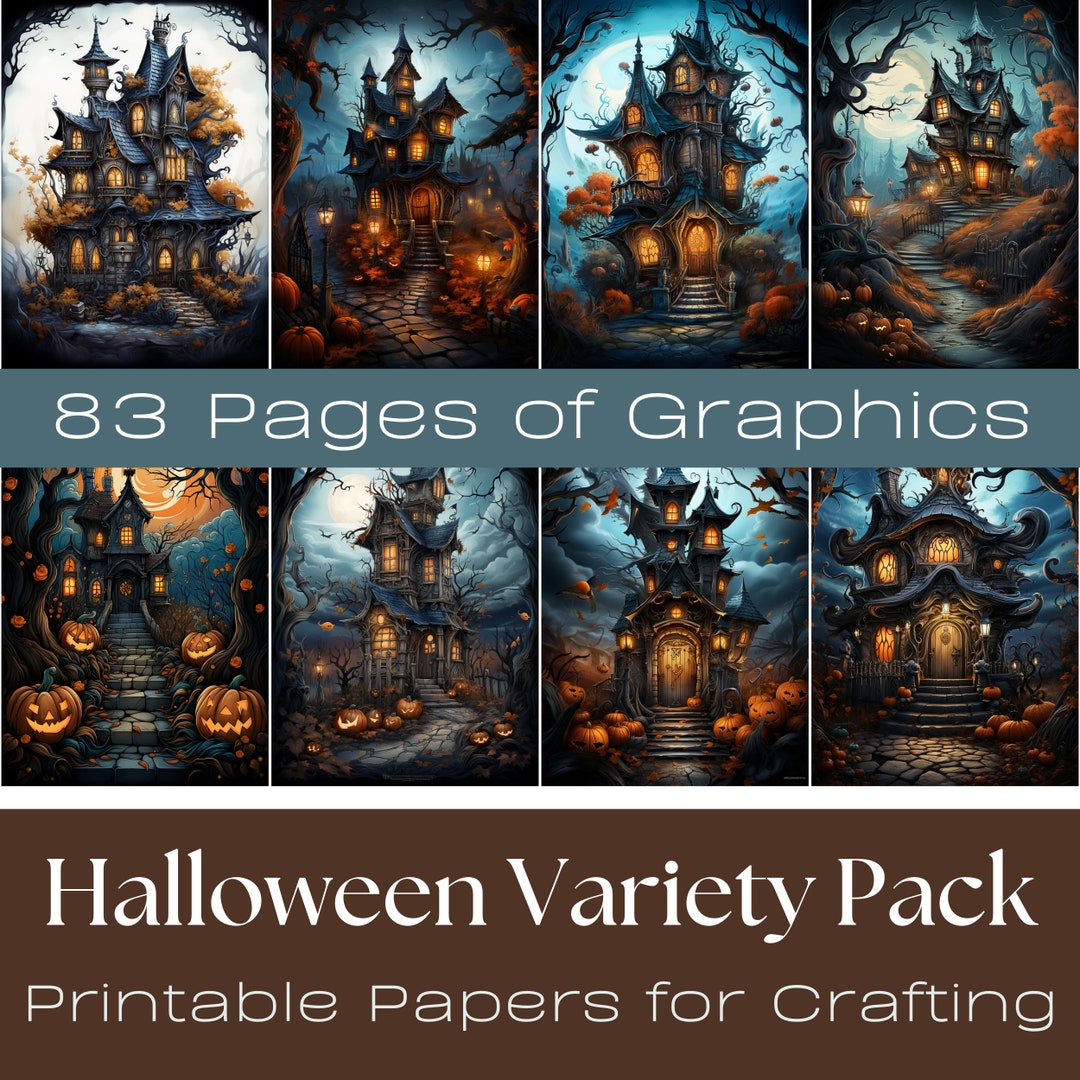 HALLOWEEN VARIETY PACK | Halloween Wall Art, Printable Junk Journal ...
