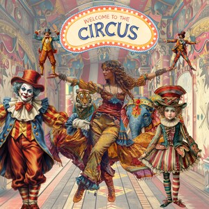 Victorian Circus Clip Art, Transparent Background, Collage Supplies ...