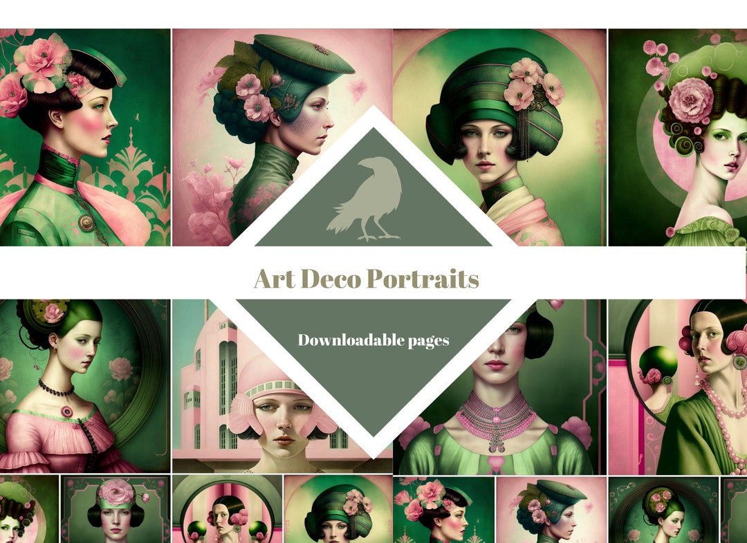 ART DECO Set, Digital Paper, Printable Journaling Cards, Digital ...