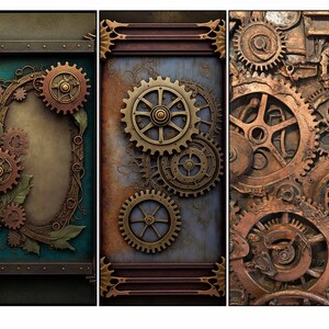 COGS and TOGS | Steampunk Papers, Digital Paper, Printable Junk Journal ...