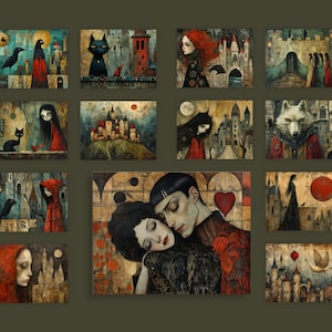 MEDIEVAL MADNESS | Horizontal Printable Art, ATC Cards, Medieval ...