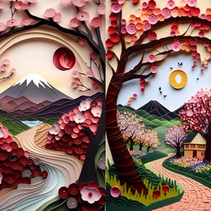 ASIAN PAPER QUILLED Instant Download, Digital Paper, Printable Junk ...