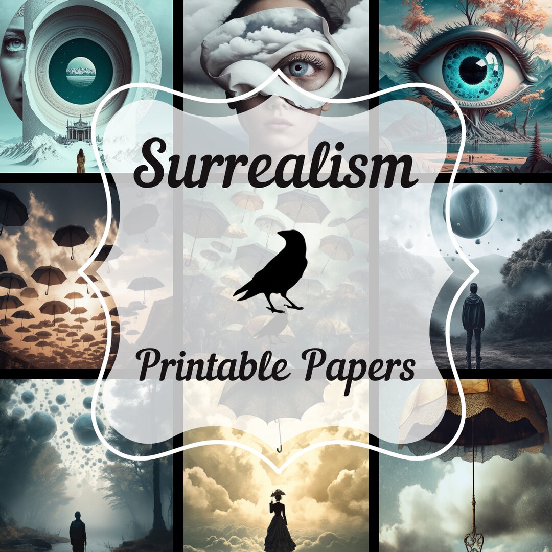 Surreal Collage Ephemera | Printable ATC Cards, Junk Journal Kit ...