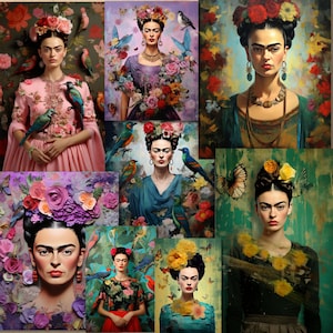 FRIDA KAHLO | 28 Different Designs of Frida in 10 Different Sizes, Wall ...
