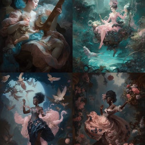 ROCOCO STYLE Portraits | Journaling Papers, ATC Card, Crafting Papers ...