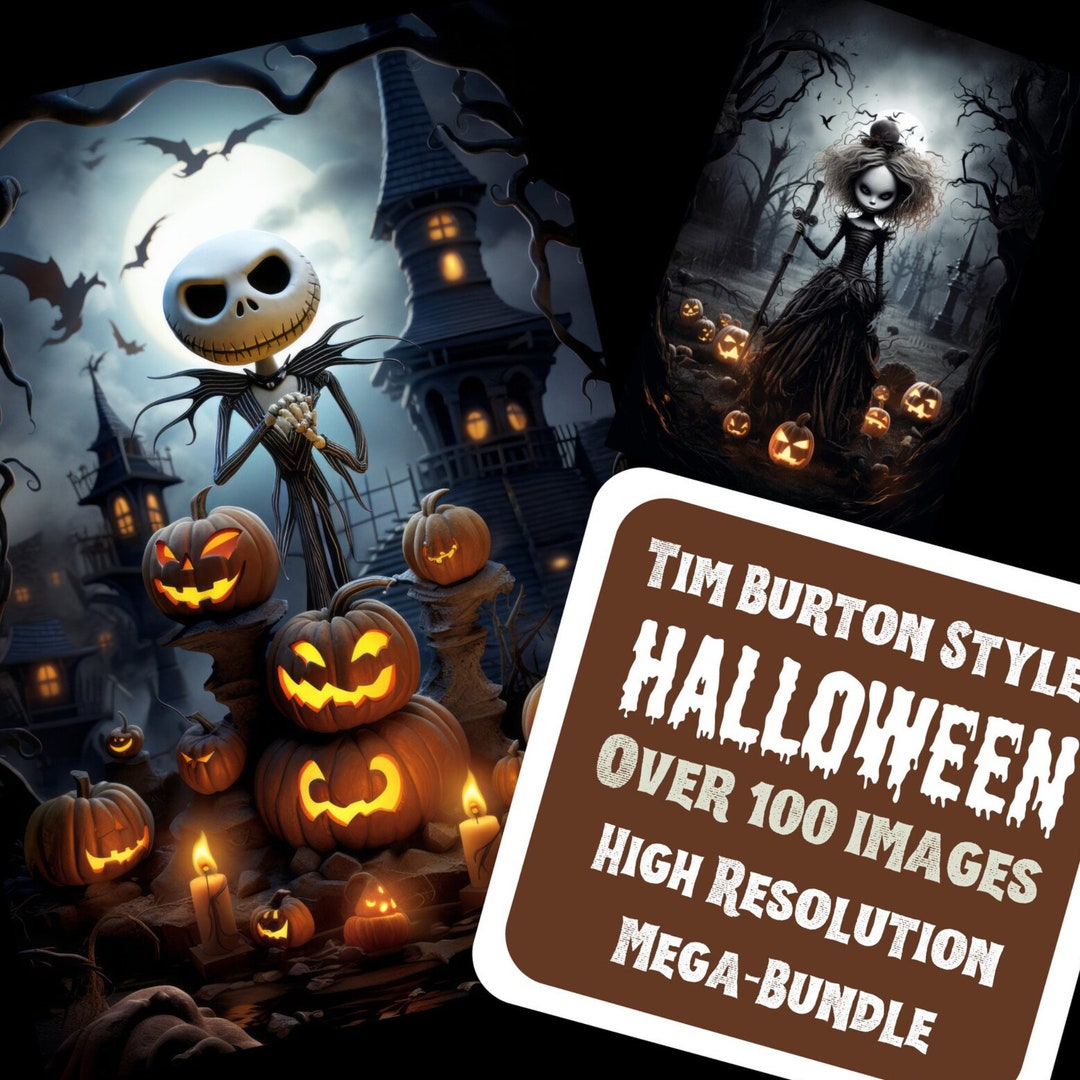 Halloween MEGA BUNDLE | Tim Burton Style, High Resolution, Halloween ...