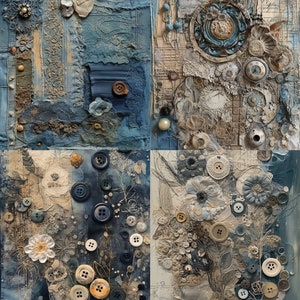 BOHO BLUE TEXTILES | Journaling Covers, Atc Cards, Crafting Papers ...