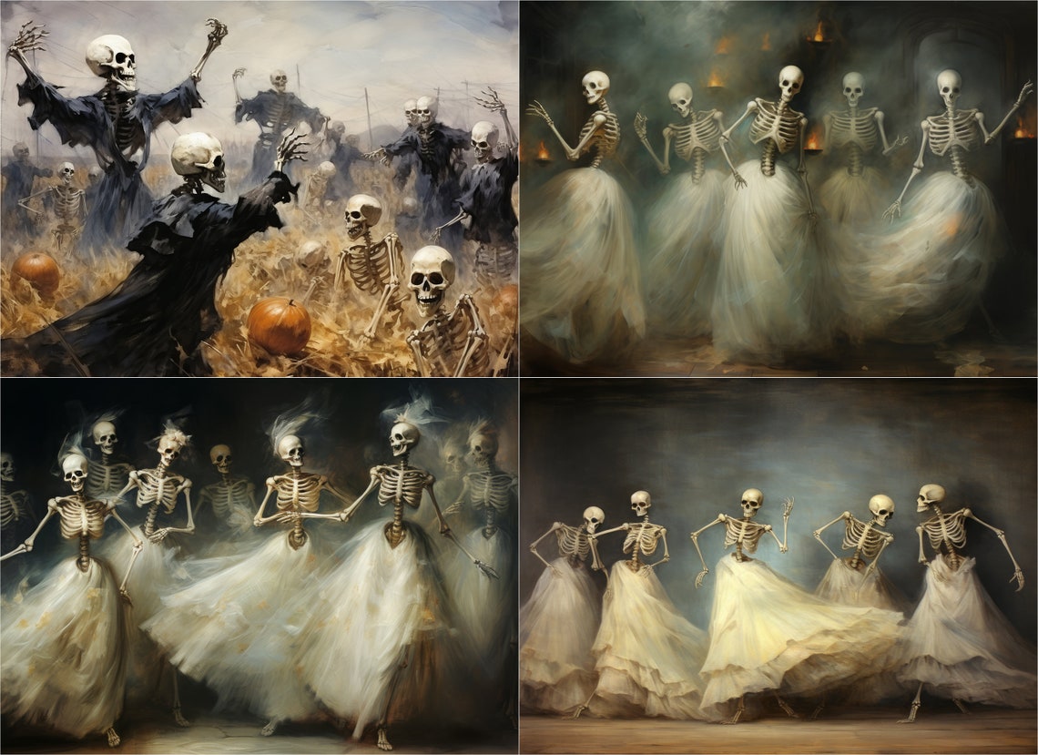 DANSE MACABRE | Fine Art Dancing Skeleton Images, ATC Cards, Digital ...