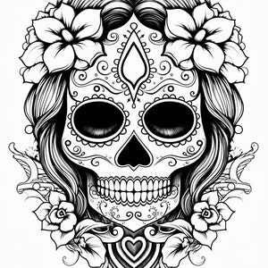 DAY of the DEAD COLORING Sheets | 20 Different Designs, Halloween ...
