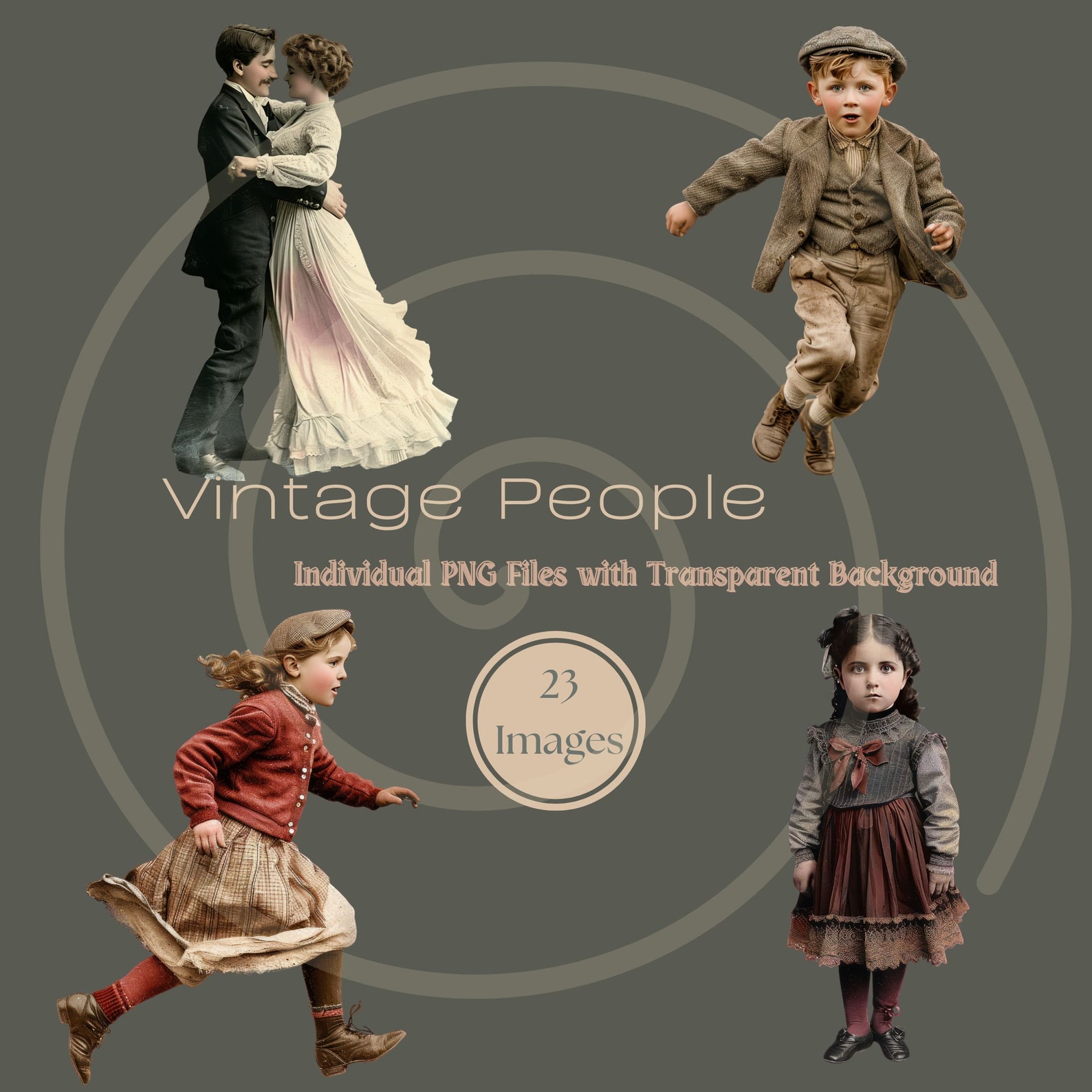 Vintage People Clipart | 23 PNG Paper Doll Graphics (digital Download ...