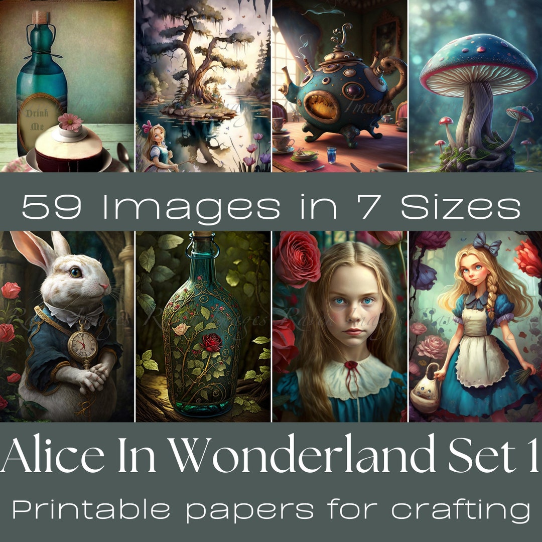 ALICE in WONDERLAND Kit | Journaling Papers, Digital Printable Junk ...