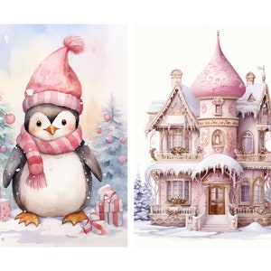 Pink Christmas Ephemera | Printable Junk Journal, Card Making (digital ...