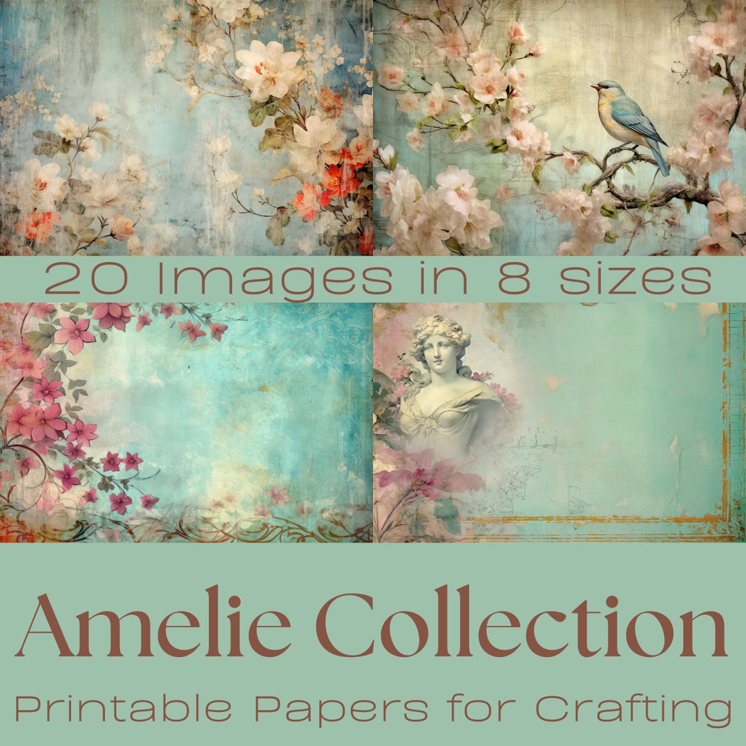 FRENCH STYLE HORIZONTAL Backgrounds| Journaling Papers, Junk Journal ...