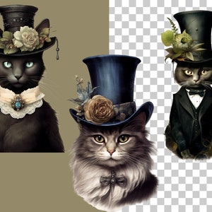 Victorian Cats PNG Clipart | Transparent Background, Sublimination ...