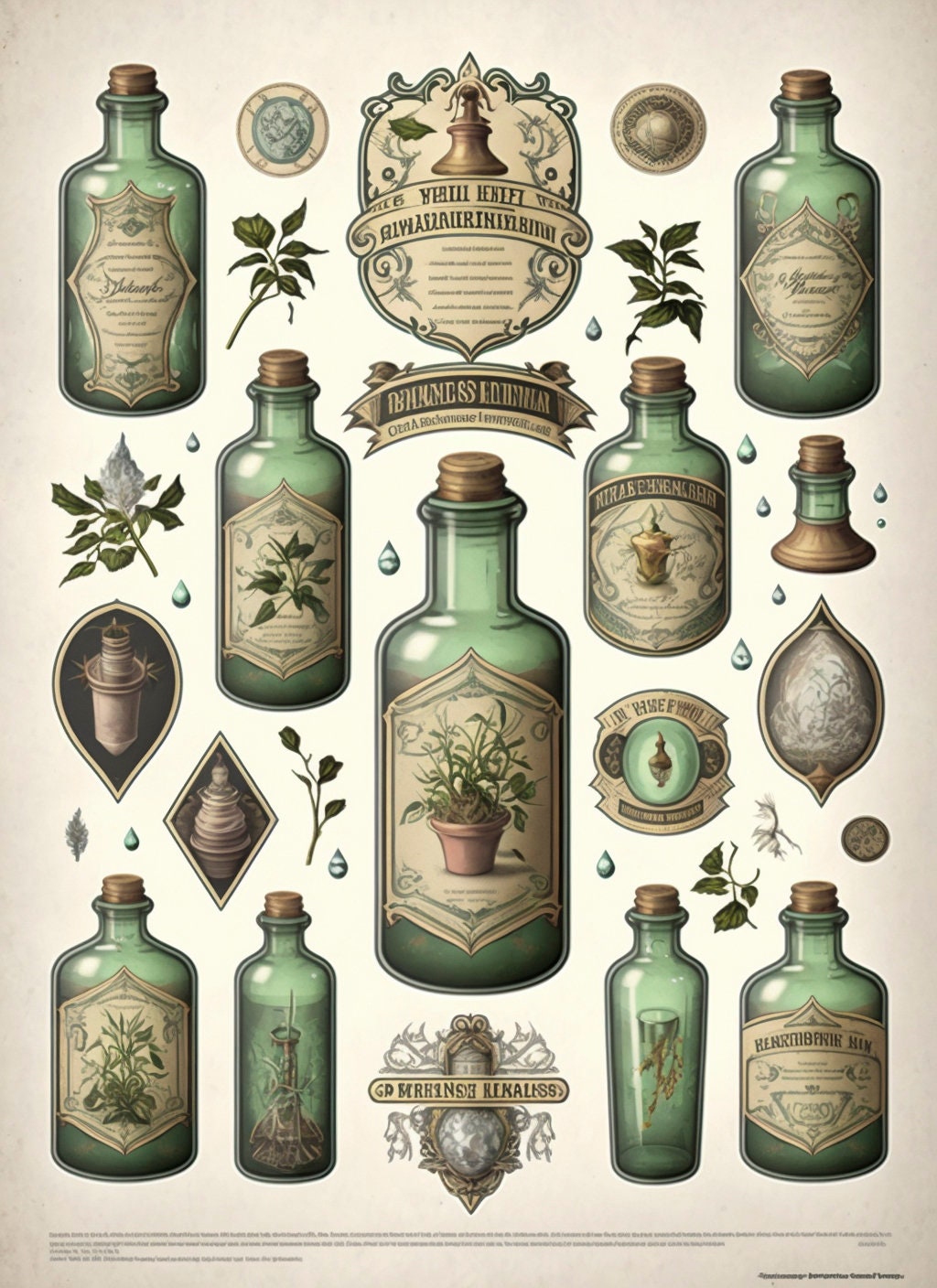 APOTHECARY Kit Journaling Papers DIY Kit Printable - Etsy