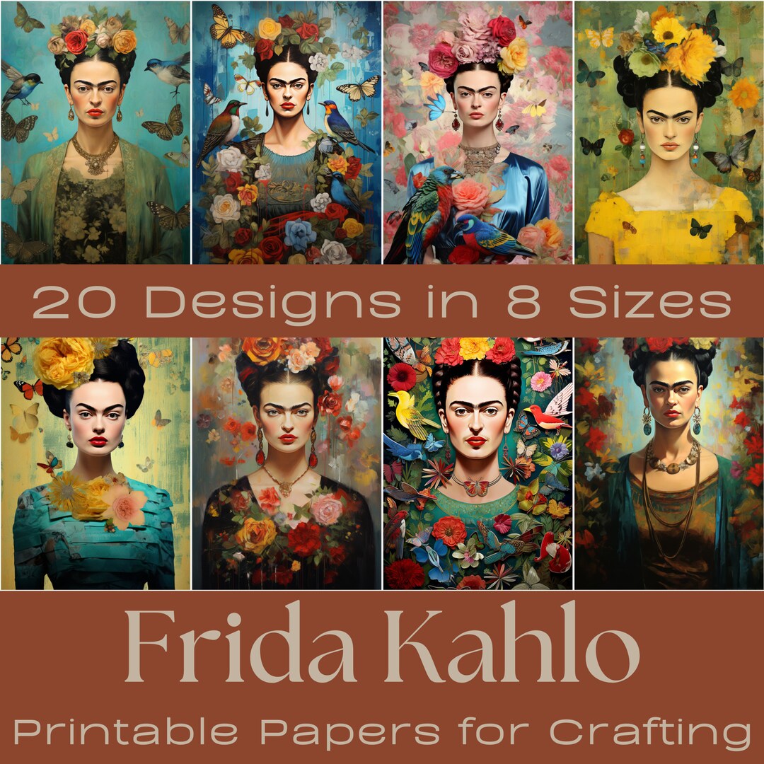 FRIDA KAHLO Wall Art, Junk Journal Kit, Scrapbook Supplies, ATC Cards ...