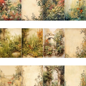 OVERGROWN GARDEN | Watercolor Garden, Junk Journal Supplies, Junk ...