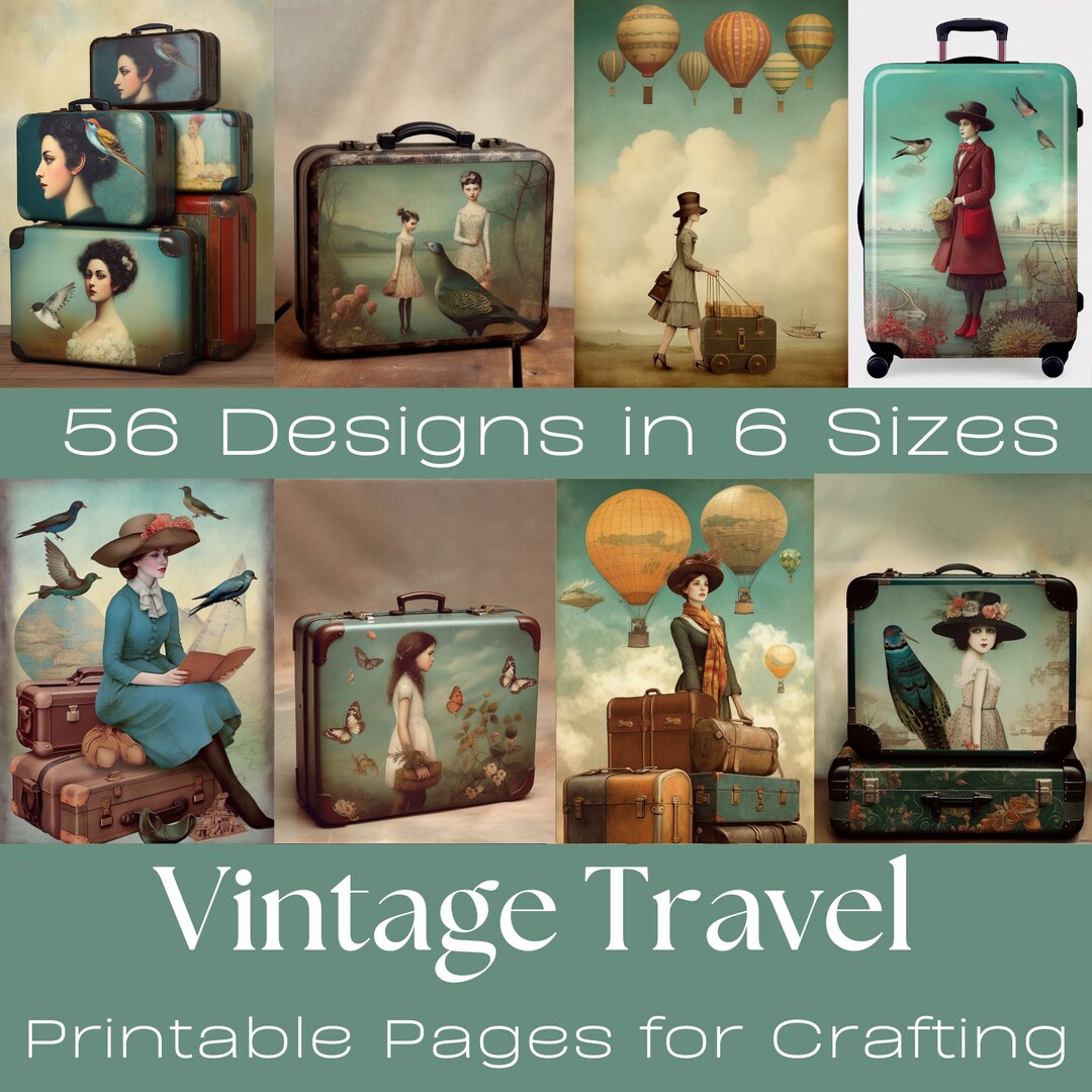 VINTAGE TRAVEL THEMED | Junk Journal Supplies, Junk Journal Ephemera ...