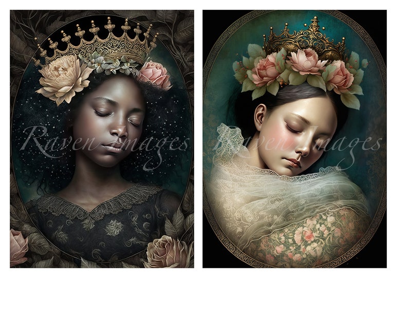 SLEEPING BEAUTY Journaling Papers ATC Cards Digital Paper - Etsy