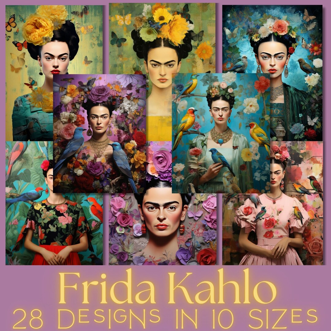 FRIDA KAHLO | 28 Different Designs of Frida in 10 Different Sizes, Wall ...