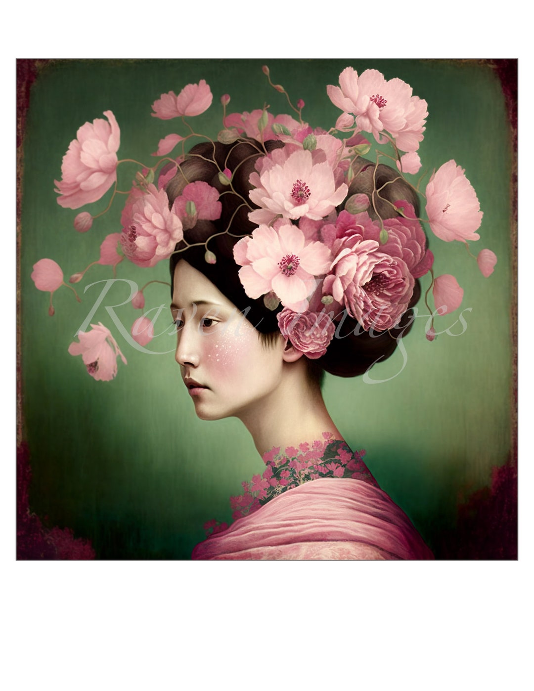 PINK PORTRAITS SET | Junk Journaling Supplies, Square, Digital Paper ...