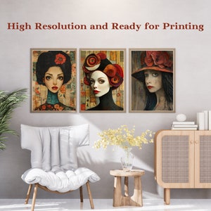 12 ABSTRACT WOMEN Printable Designs for Print or Digital Use, Wall Art ...