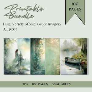 SAGE GREEN 100 Printable Designs for Print or Digital Use, Wall Art ...
