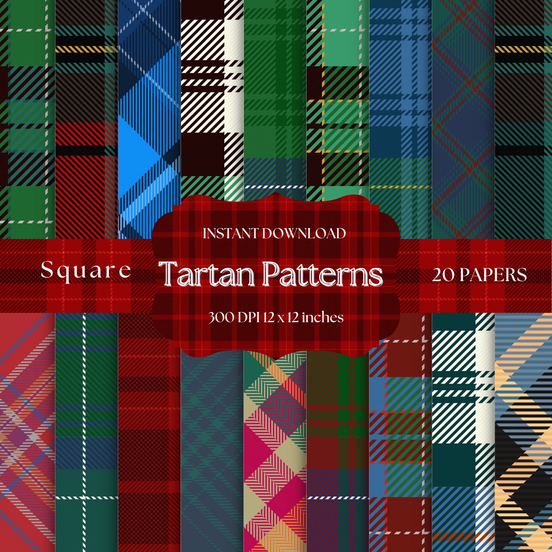 Tartan Plaid Digital Paper | 12x12 Scrapbook Pages (digital Download ...