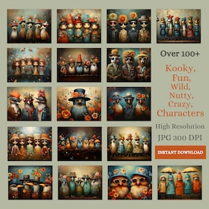 KOOKY CHARACTERS Mega Bundle of 100+ Printable Designs for Card Making ...