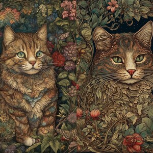 Art Nouveau Cats Journaling Papers | Printable Ephemera (digital ...