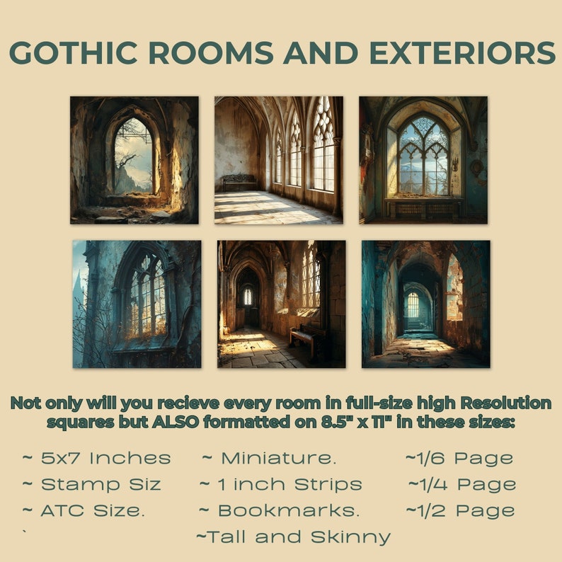 Gothic Architecture Backgrounds | Digital Paper for Junk Journals ...