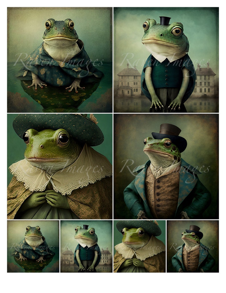 FANCY FROGS SET | Journaling Papers, Digital Paper, Printable ...