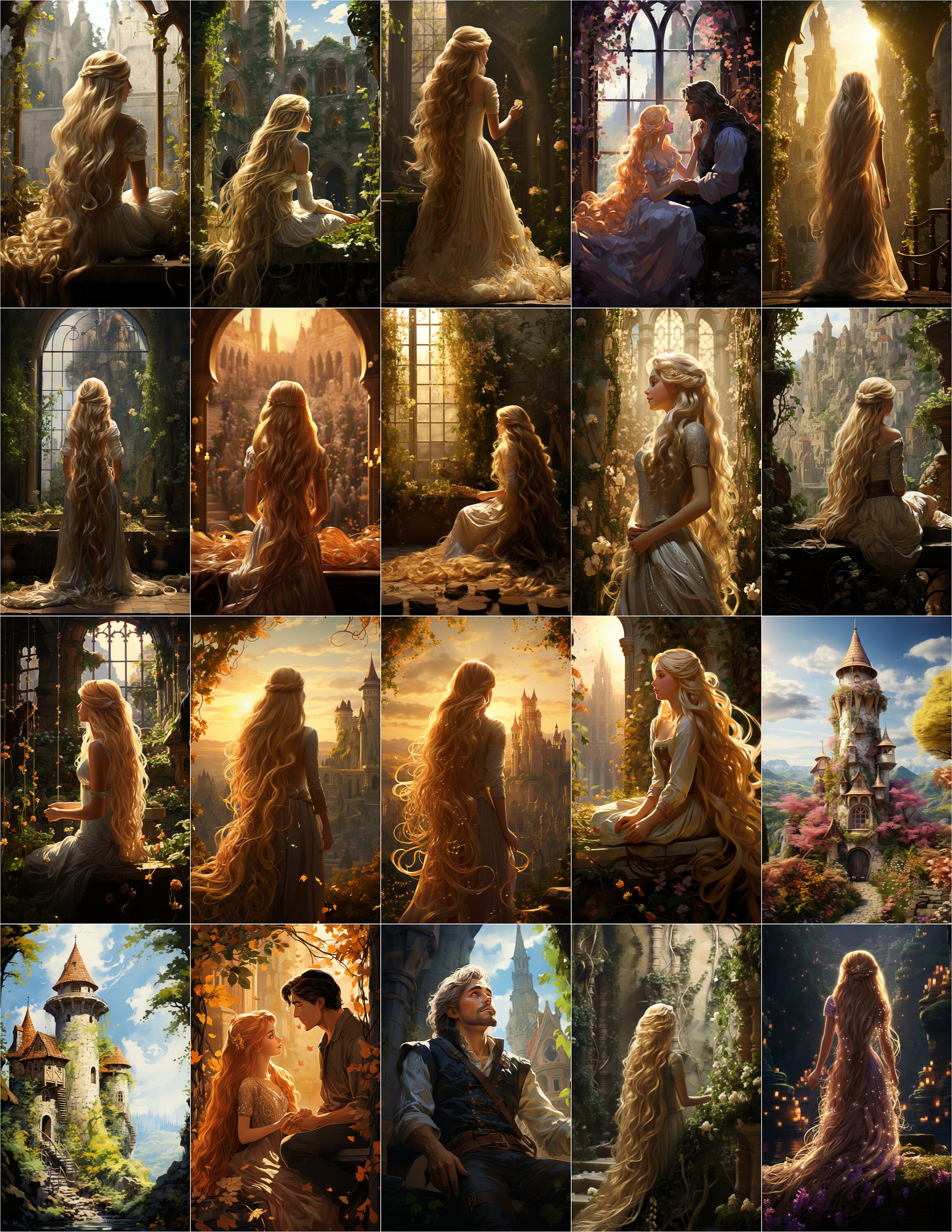 Rapunzel Printable Papers | Fairytale Journaling Cards (digital ...