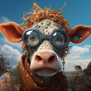 SURREAL COWS | Journaling Papers, ATC Cards, Digital Paper, Printable ...