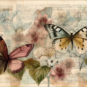 BUTTERFLY EPHEMERA | Journaling Papers, Digital Paper, Printable ...