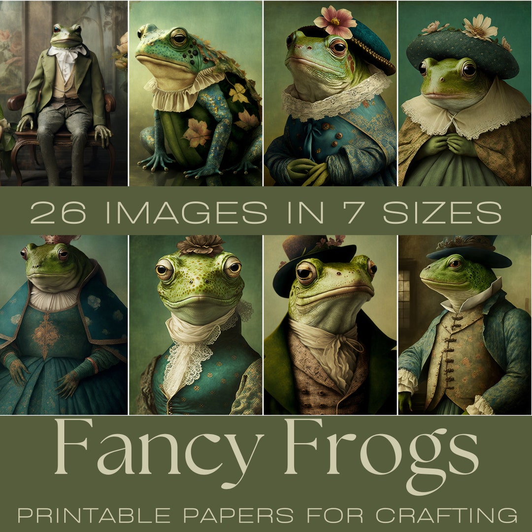 FANCY FROGS SET | Journaling Papers, Digital Paper, Printable ...