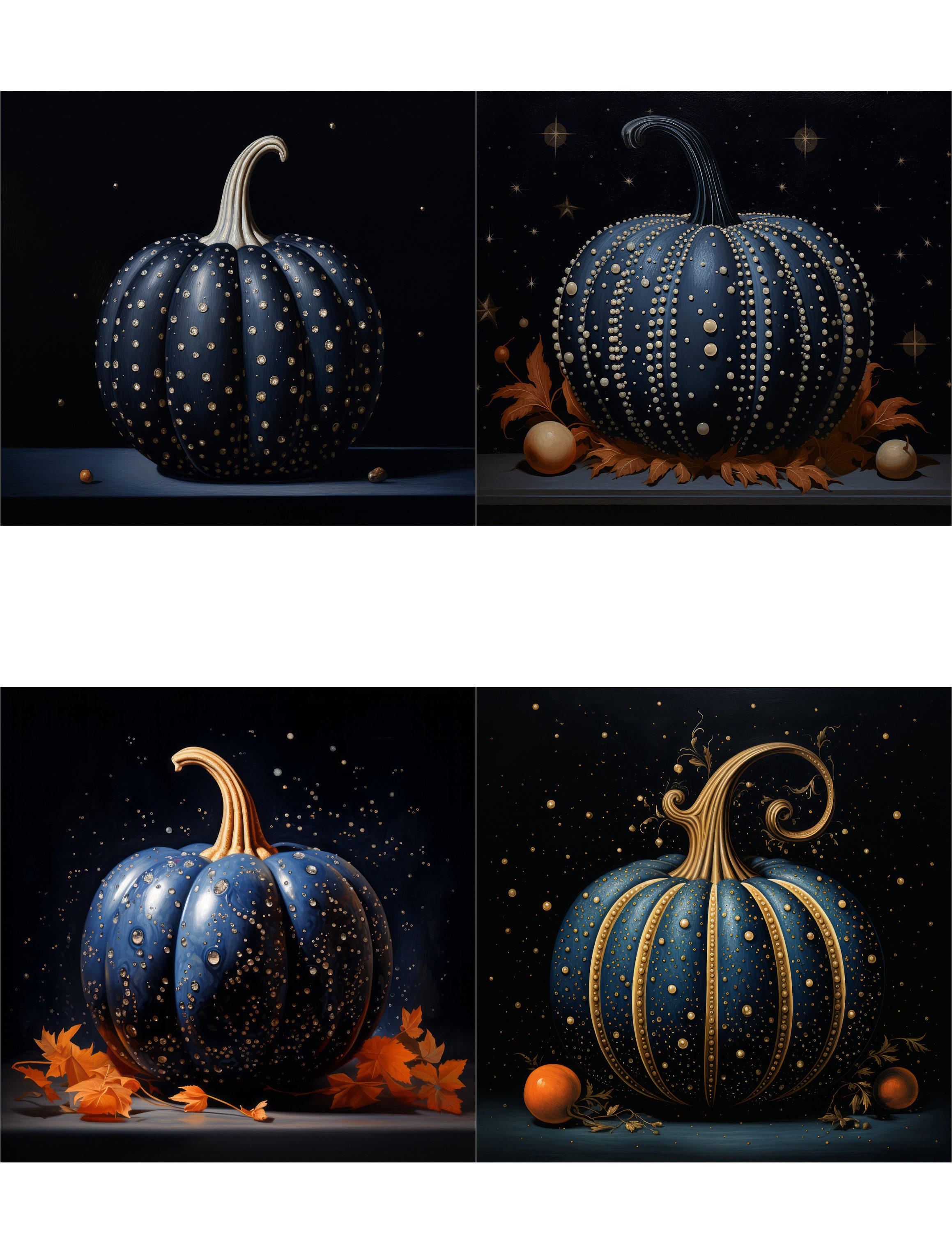 Midnight Pumpkin Digital Paper | Printable Ephemera, Junk Journal ...