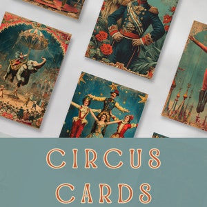 VICTORIAN CIRCUS CARDS | Junk Journal Supplies, Junk Journal Ephemera ...