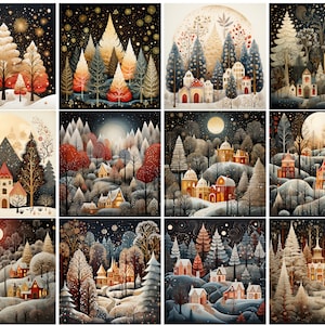NORDIC CHRISTMAS SQUARES | Printable Christmas Cards, Papers, Printable ...